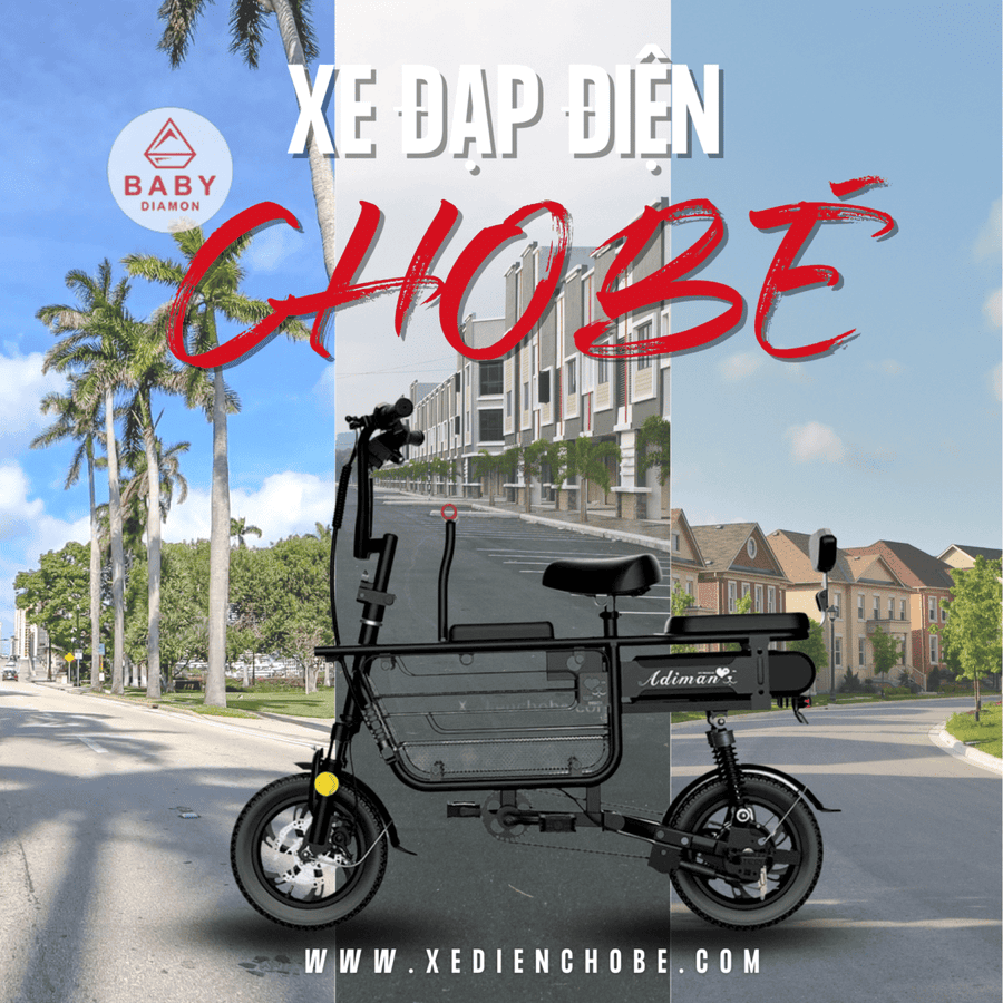 XE ĐẠP ĐIỆN CHỞ EM BÉ CHÍNH HÃNG - Xe Điện Cho Bé Baby Diamon