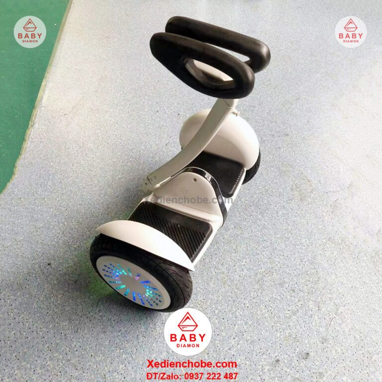 Xe điện cân bằng 10 inch Mini Robot C4, có tay cầm mini gạt gối